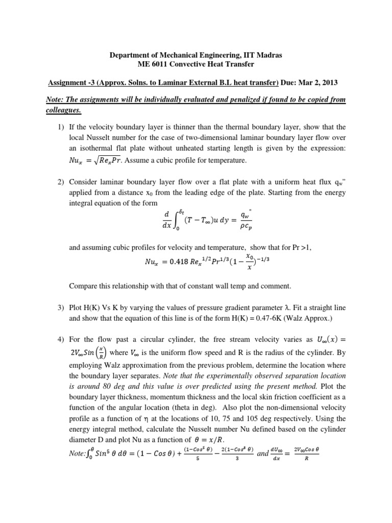 Assignment 3 | PDF | Boundary Layer | Fluid Dynamics
