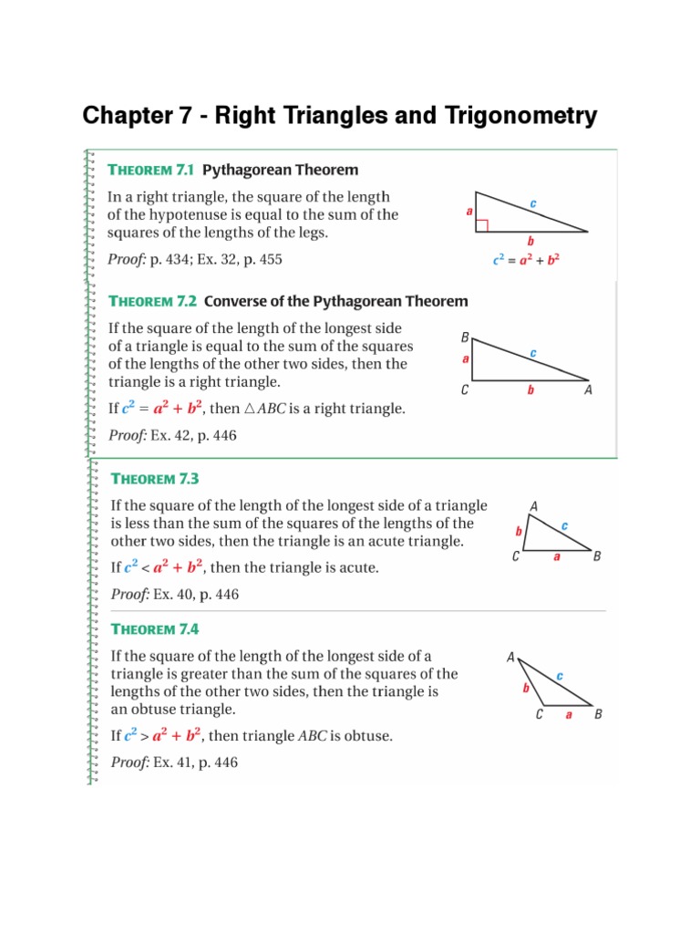 Chapter 7: Right Triangles Review | PDF