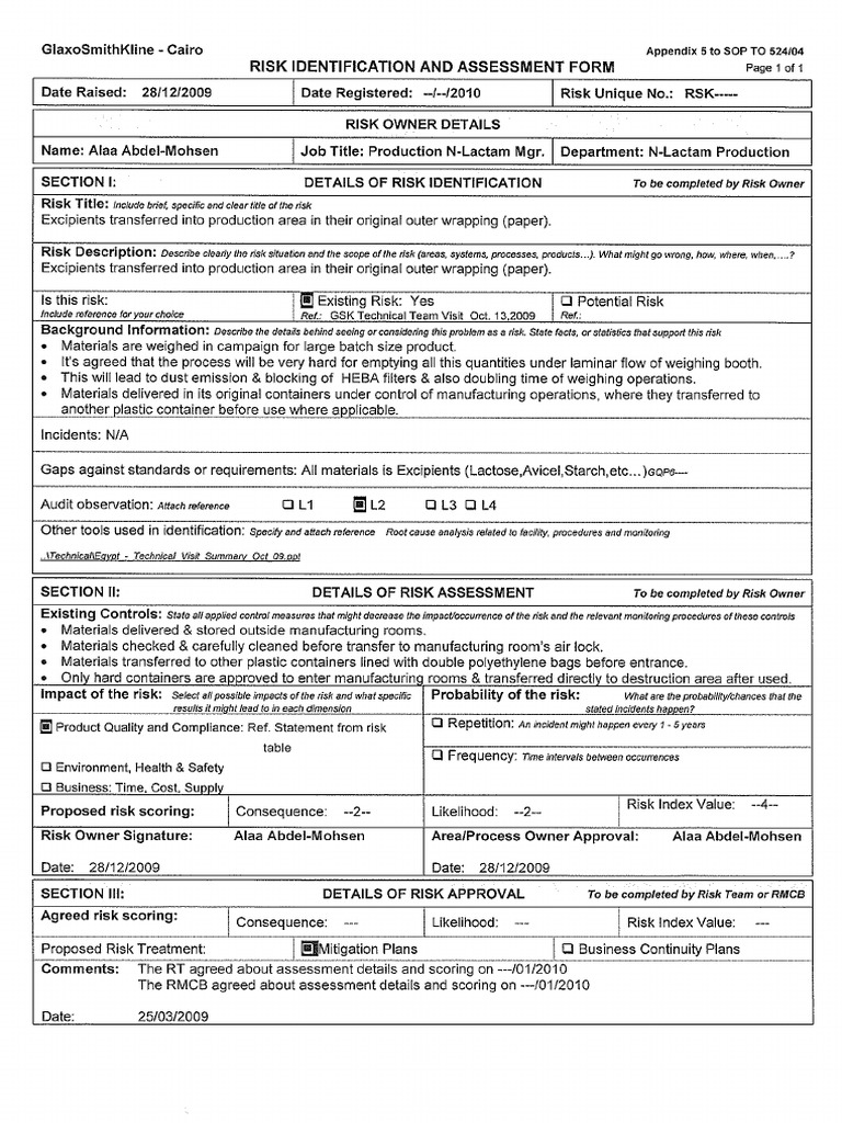 GSK Risk | PDF