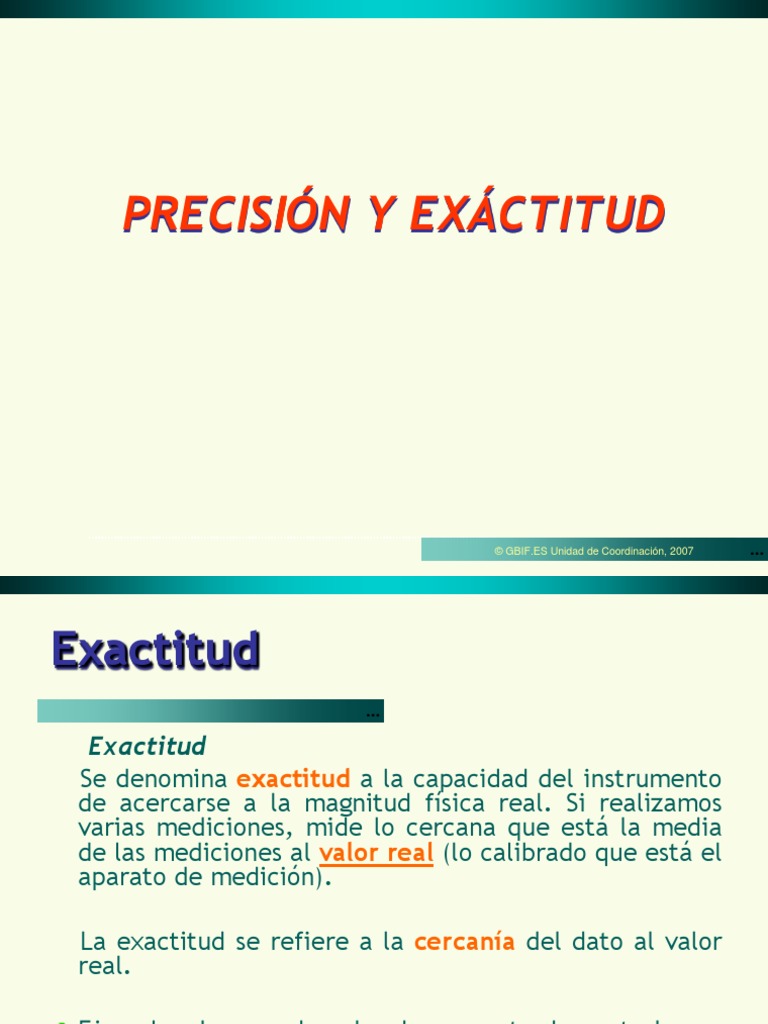 Precision y Exactitud Ejemplos Ilustrativos | PDF | Exactitud y ...
