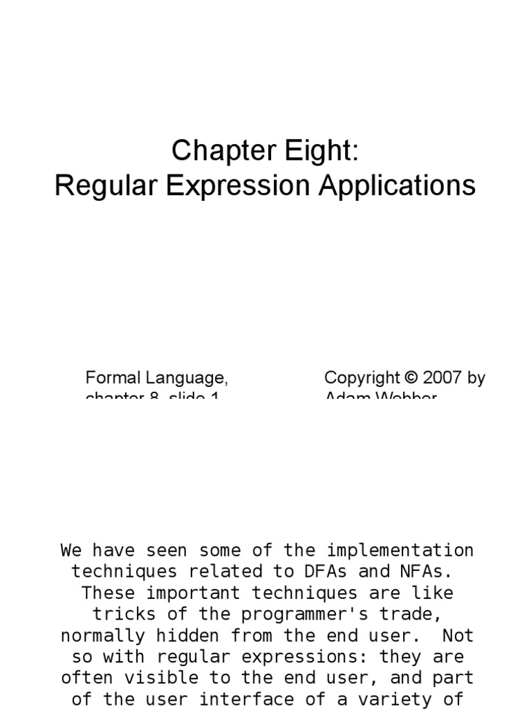 Regular Expressions Applications | PDF | Regular Expression | Automata ...