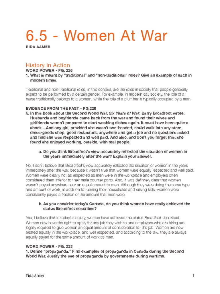 Women at War: Canadian History | PDF | Propaganda | Conscription