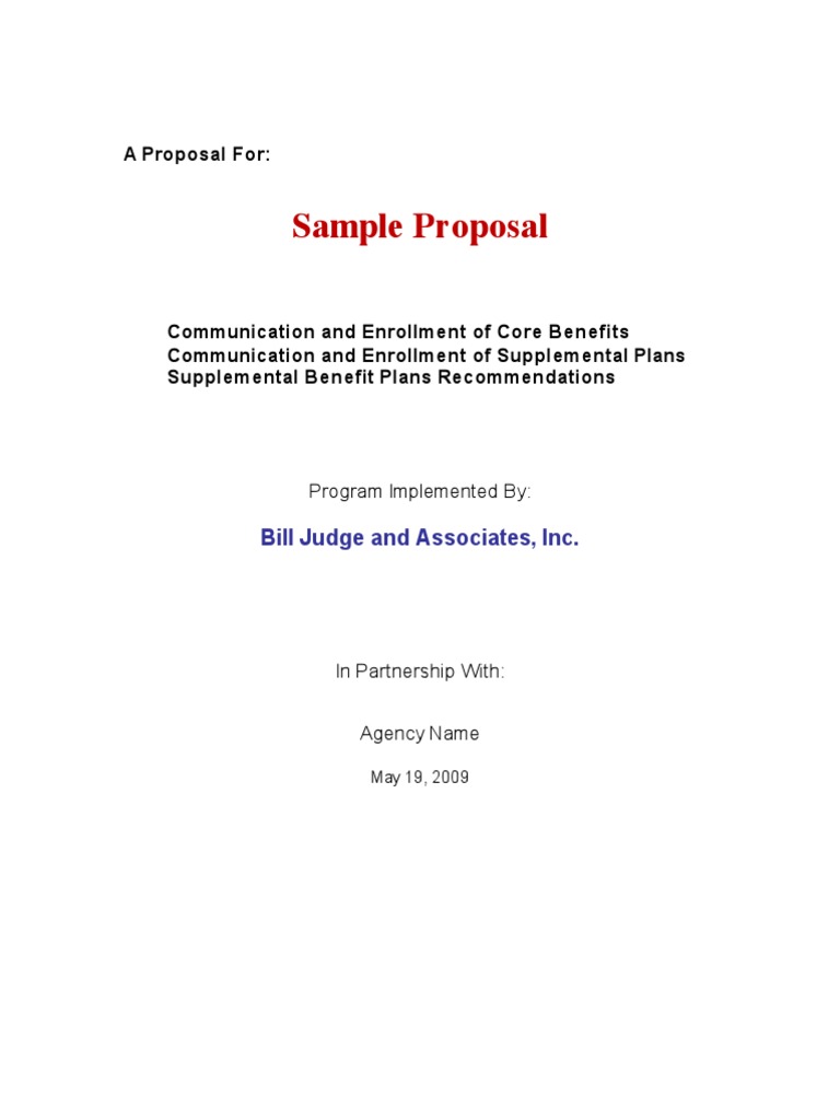 Sample Enrollment Proposal | PDF | Employee Benefits | Employment