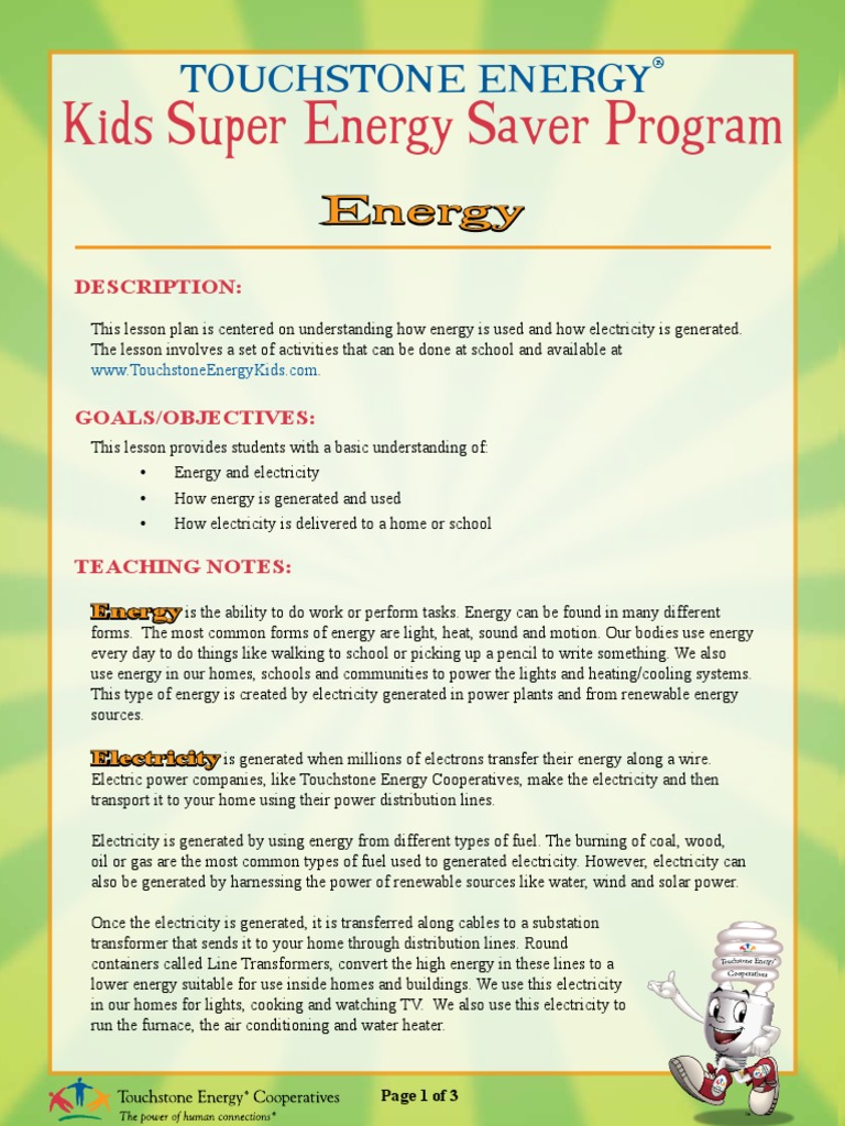 Electrical Energy LessonPlan | PDF | Electricity | Electricity Generation