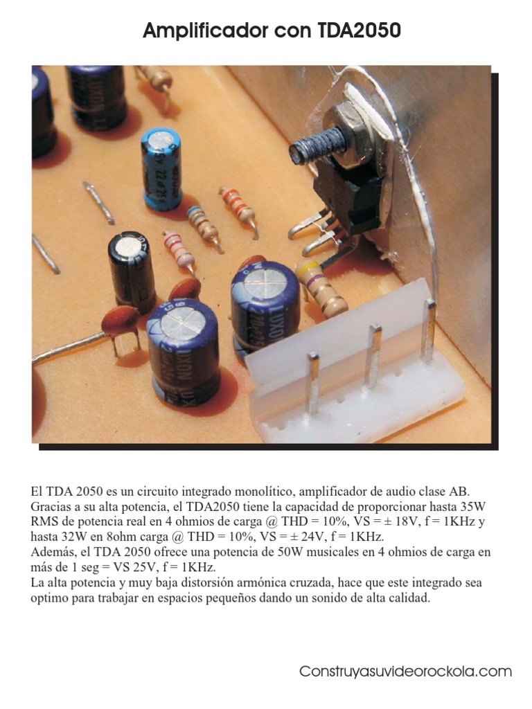 Amplificador Con TDA2050 | Amplificador | Circuitos electricos