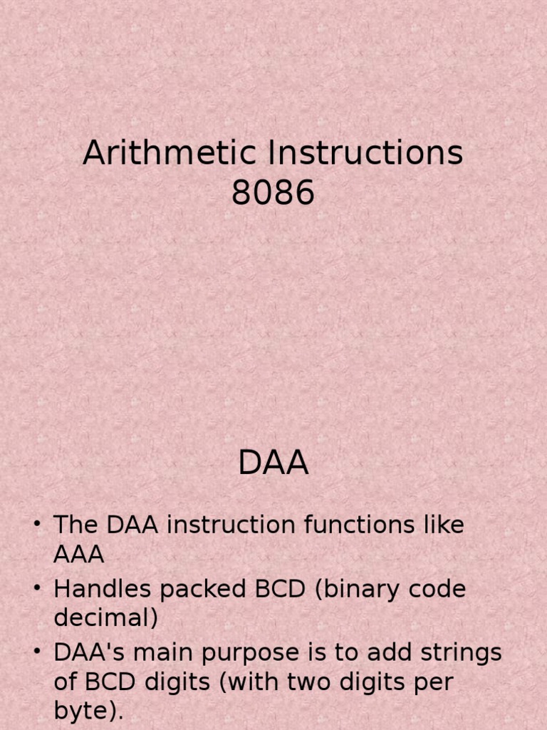 Arithmetic Instructions CEK | Download Free PDF | Binary Coded Decimal ... Arithmetic Instructions CEK | Download Free PDF | Binary Coded Decimal ...