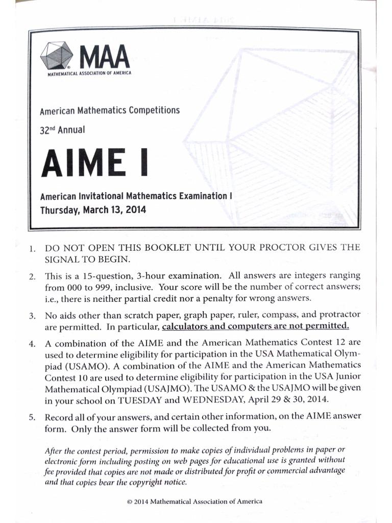 2014 Aime 1 | PDF