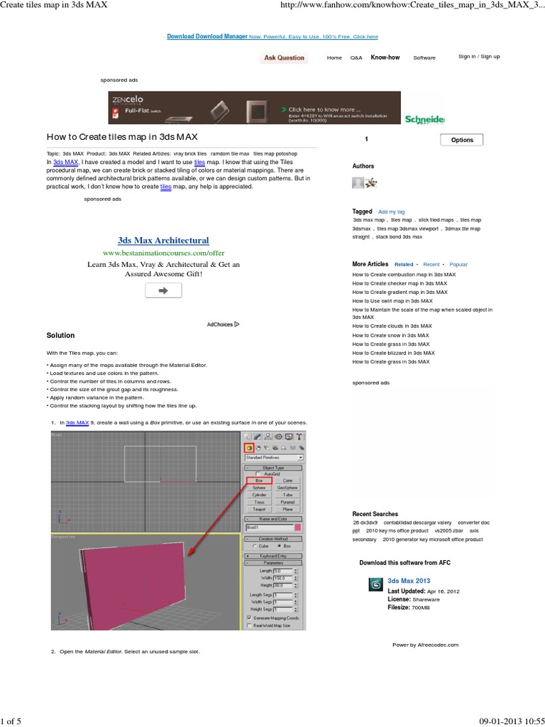 Create Tiles Map in 3ds MAX Guide | PDF | Autodesk 3ds Max | Tile