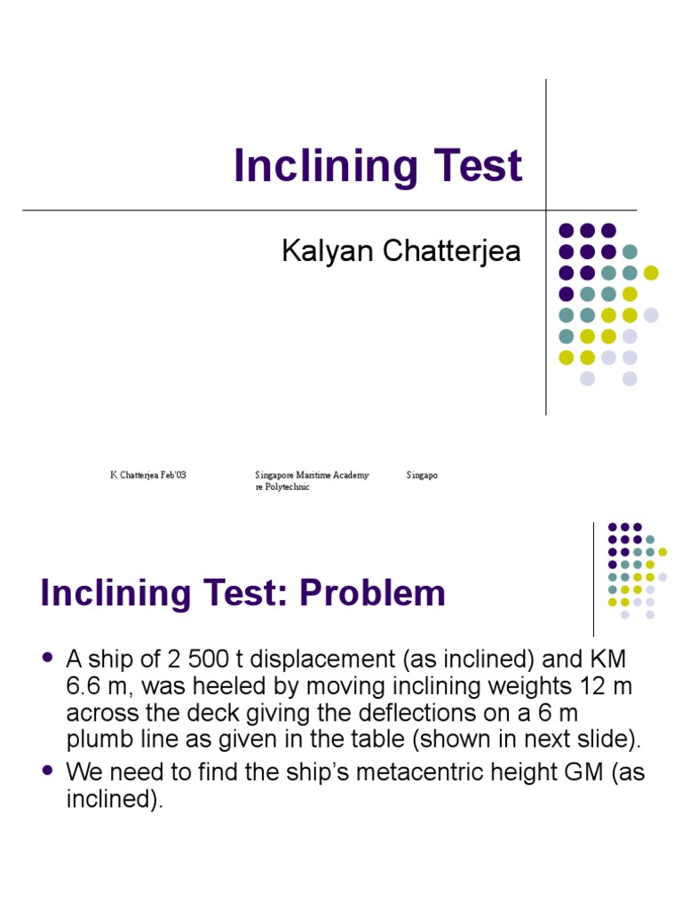 Inclining Test for Ship Metacentric Height | PDF | Water Transport ...