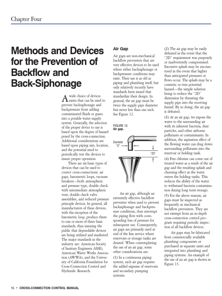Methods and Devices for the Prevention of Backflow and Back-Siphonage ...