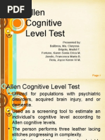 Allen Cognitive Level Screen | PDF | Mental Processes | Clinical Psychology