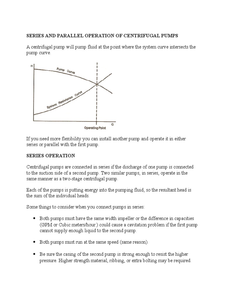 Series and Parallel Operation of Centrifugal Pumps | PDF | Pump ...