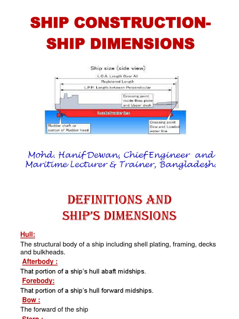 Ship Dimensions and Terminology Guide | PDF | Tonnage | Naval Architecture