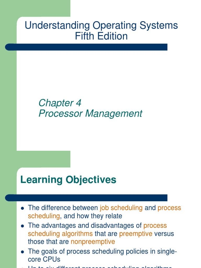 Understanding Operating Systems Fifth Edition Chapter 4 Presentation Scheduling Computing