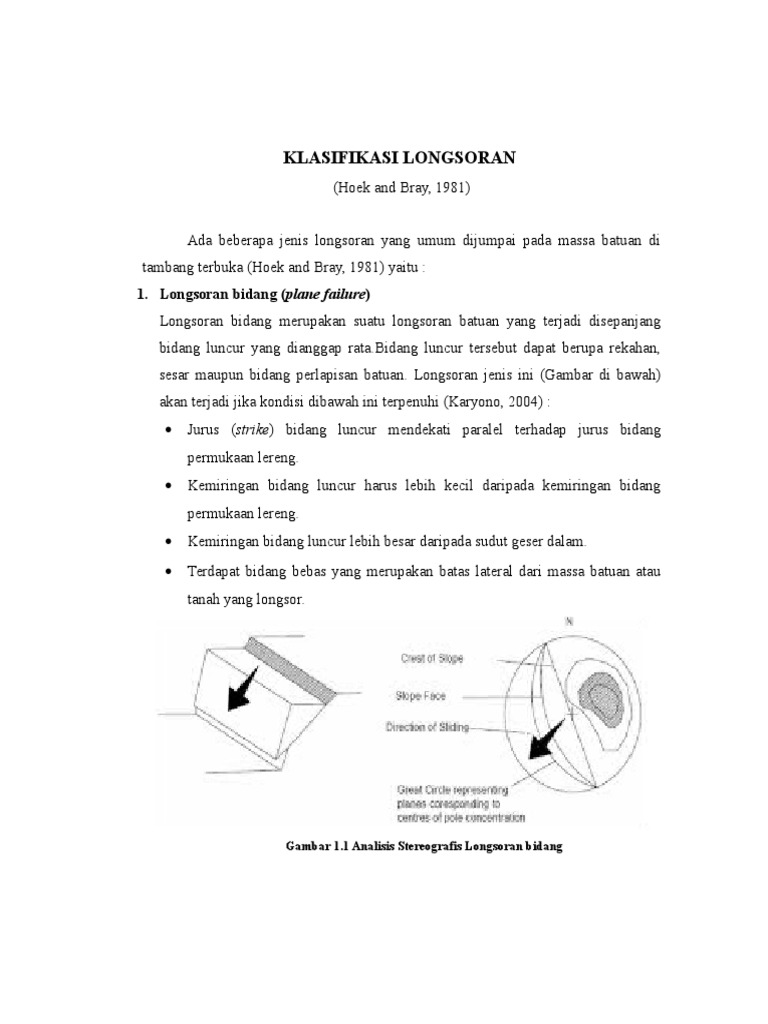 Klasifikasi Longsoran Menurut Hoek dan Bray | PDF