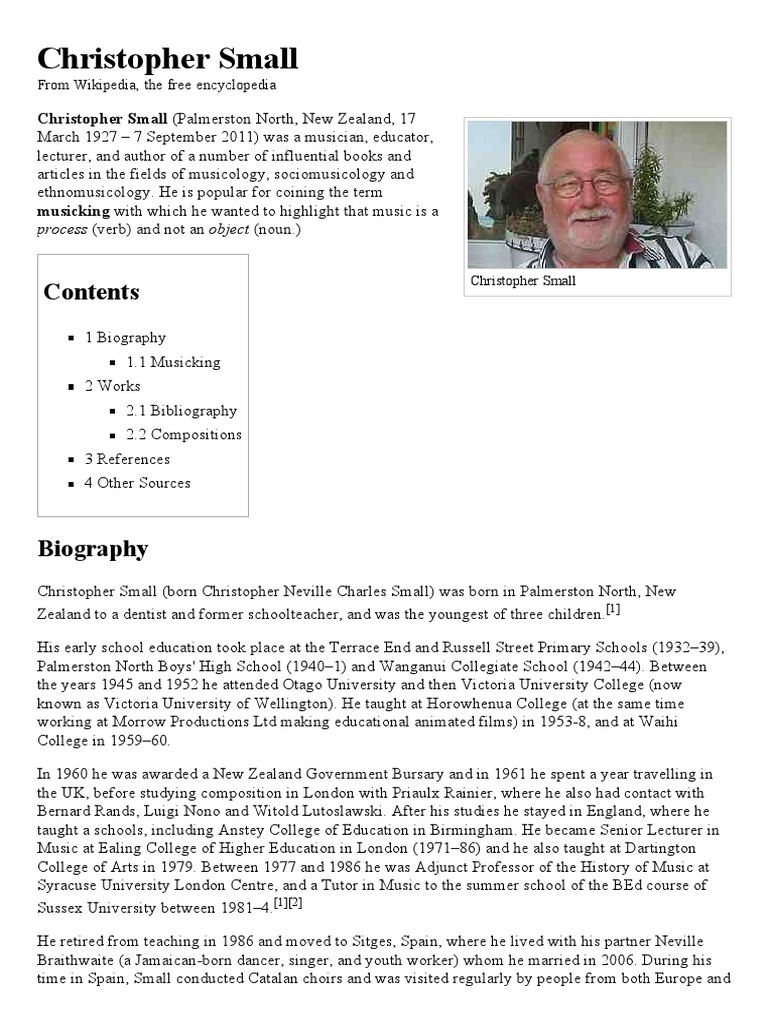 Christopher Small and Musicking Concept | PDF