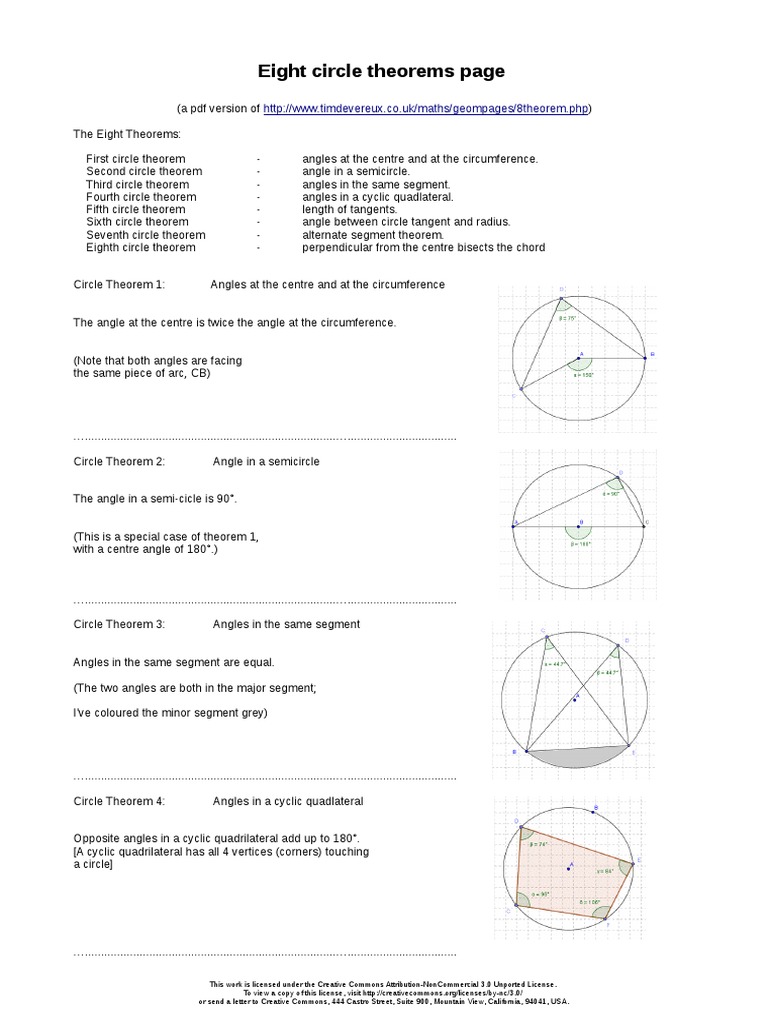 8 Theorem | PDF | Circle | Perpendicular
