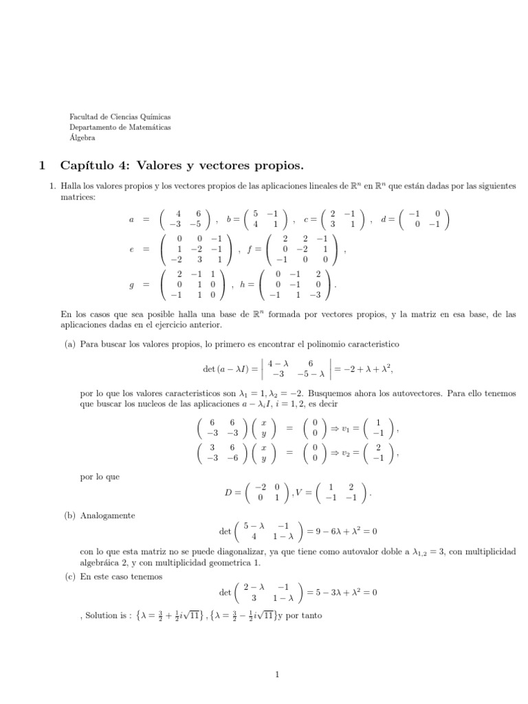Valores y Vectores Propios | PDF | Valores propios y vectores propios | Análisis funcional