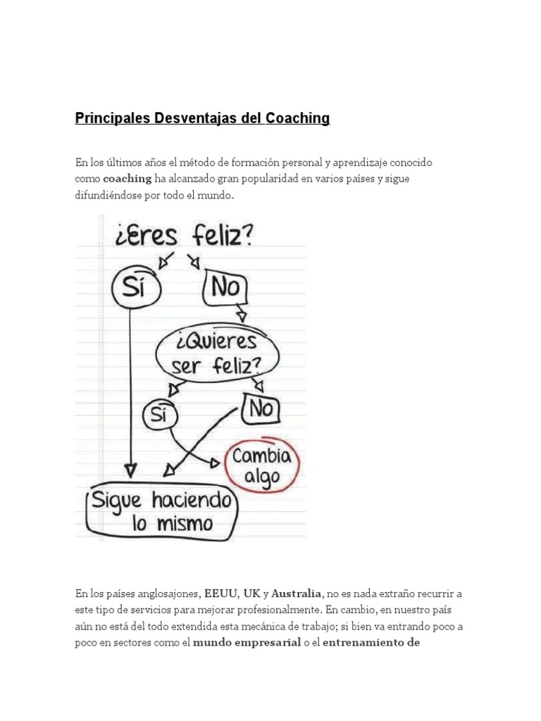 Principales Desventajas Del Coaching | PDF | Método científico ...