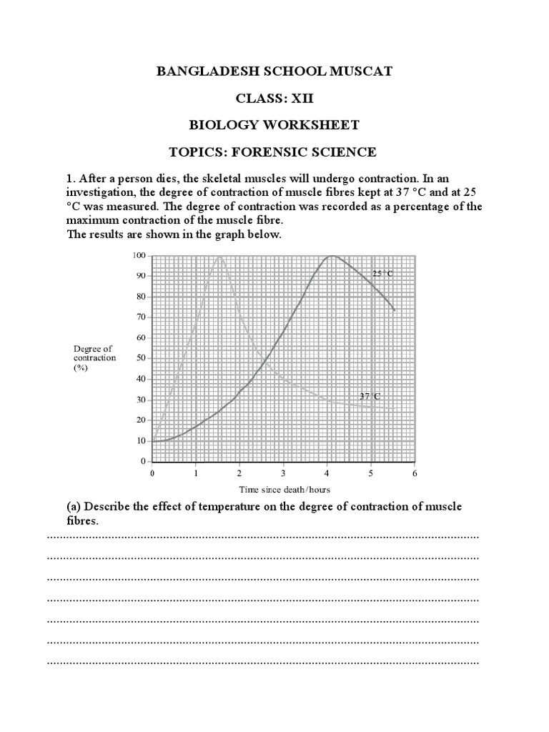 12 Worksheet Forensic Science | PDF | Muscle | Muscle Contraction