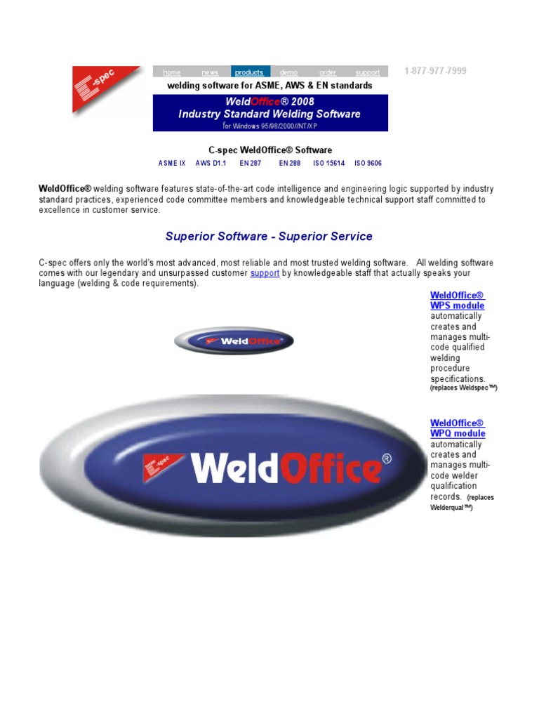 Superior Software - Superior Service: Weld ® 2008 Industry Standard ...