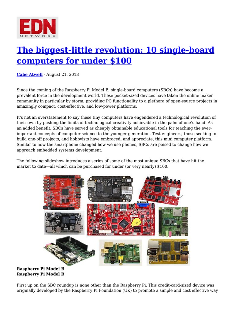 10 Single Board Computers Under100bucks Compared 100 | PDF | Raspberry ...