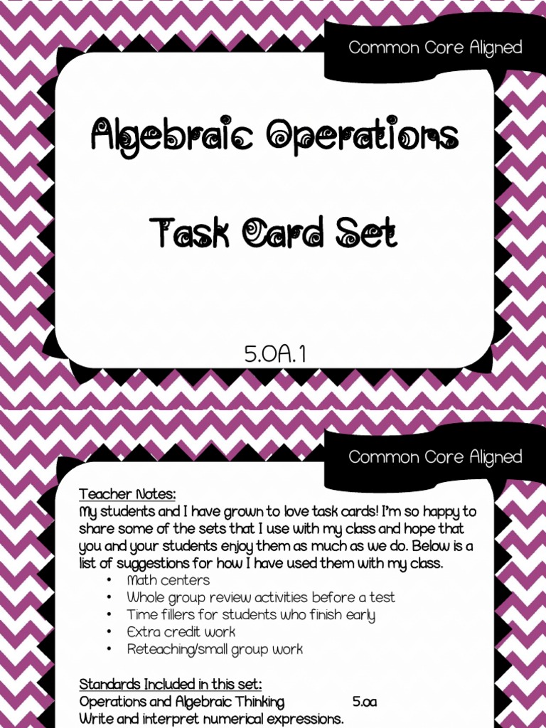 Oa 1 Task Cards | PDF