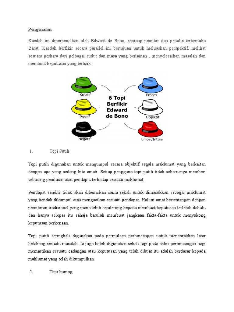 6 Topi Berfikir | PDF