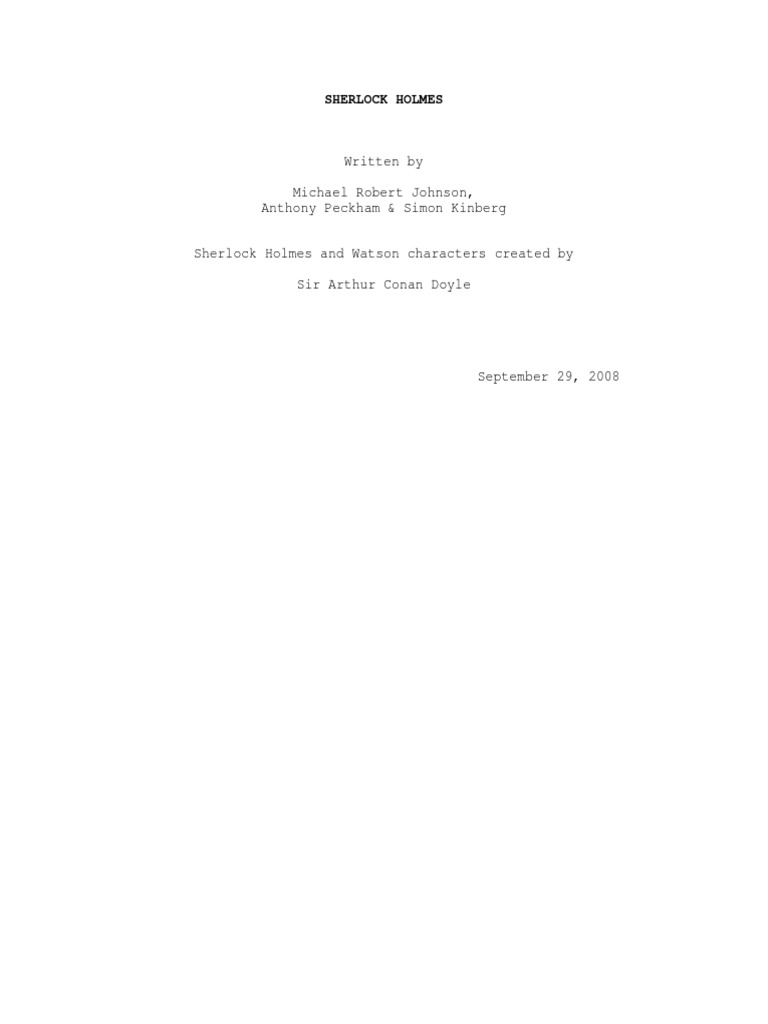 Script Sherlock Holmes | PDF | Sherlock Holmes | Dr. Watson