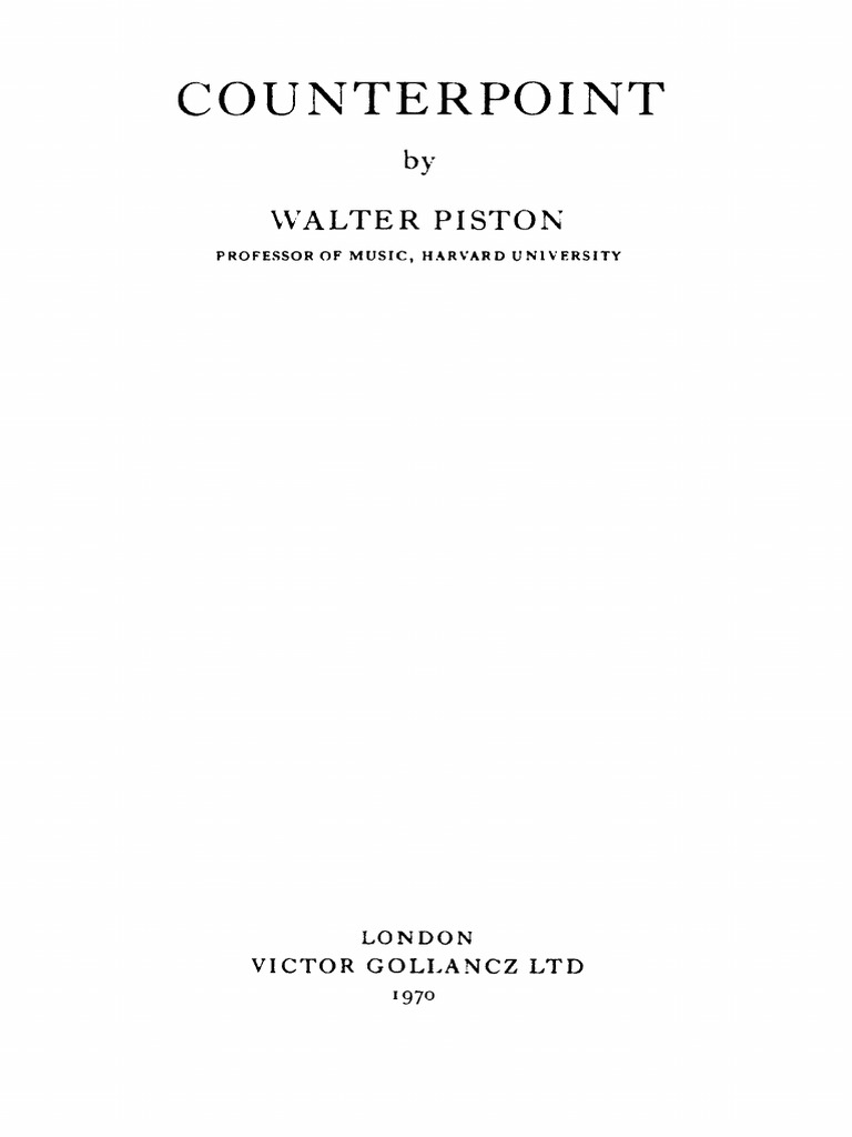 Walter Piston - Counterpoint | PDF | Harmony | Chord (Music)