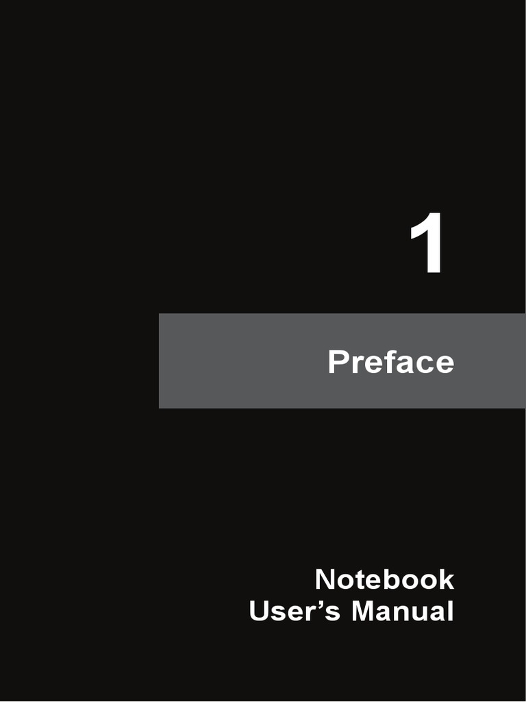 Preface: Notebook User's Manual | PDF | Usb | Laptop