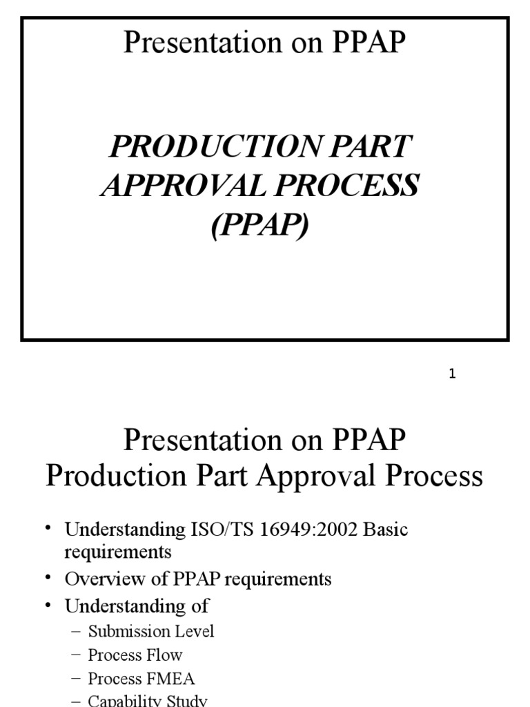 Production Part Approval Process (Ppap) | PDF