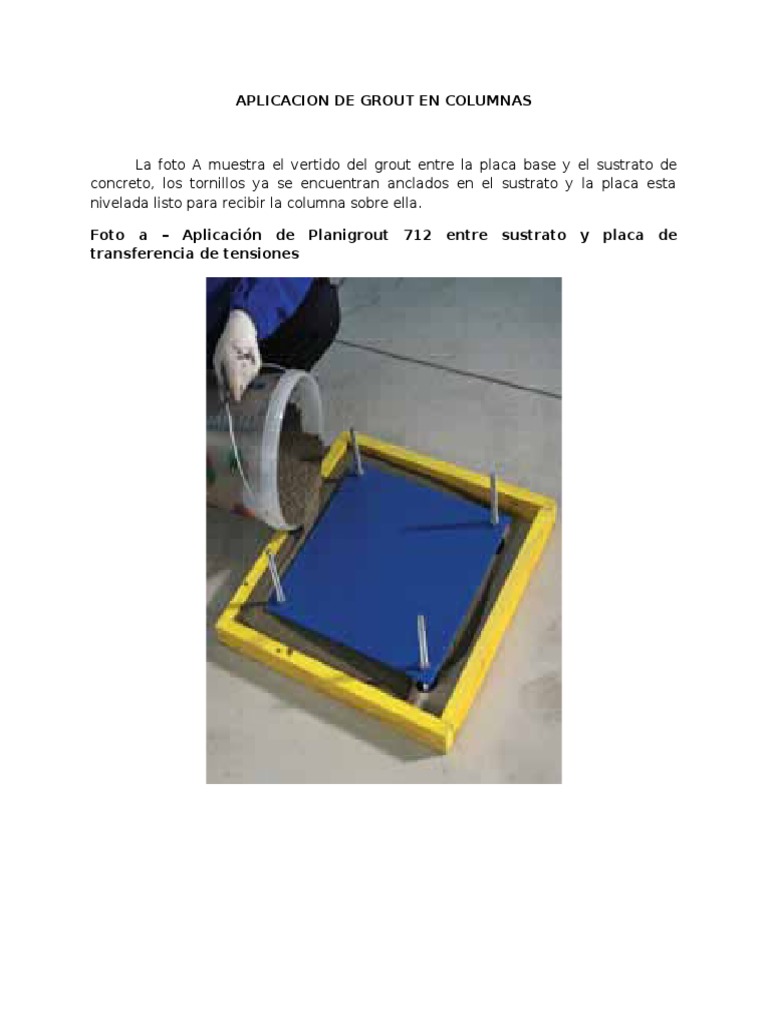 Aplicacion de Grout en Columnas | PDF