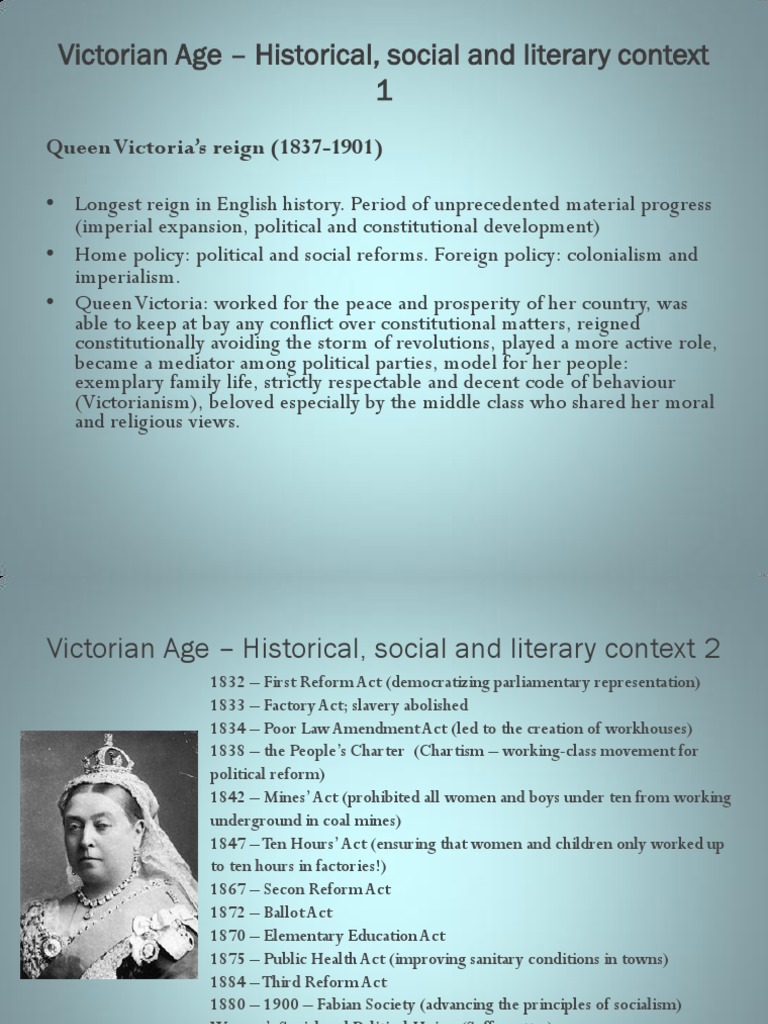 Victorian Age - Historical, Social and Literary Context 1: Queen ...