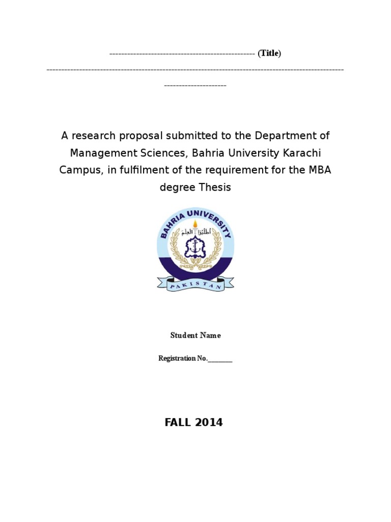 Thesis Proposal Format | PDF