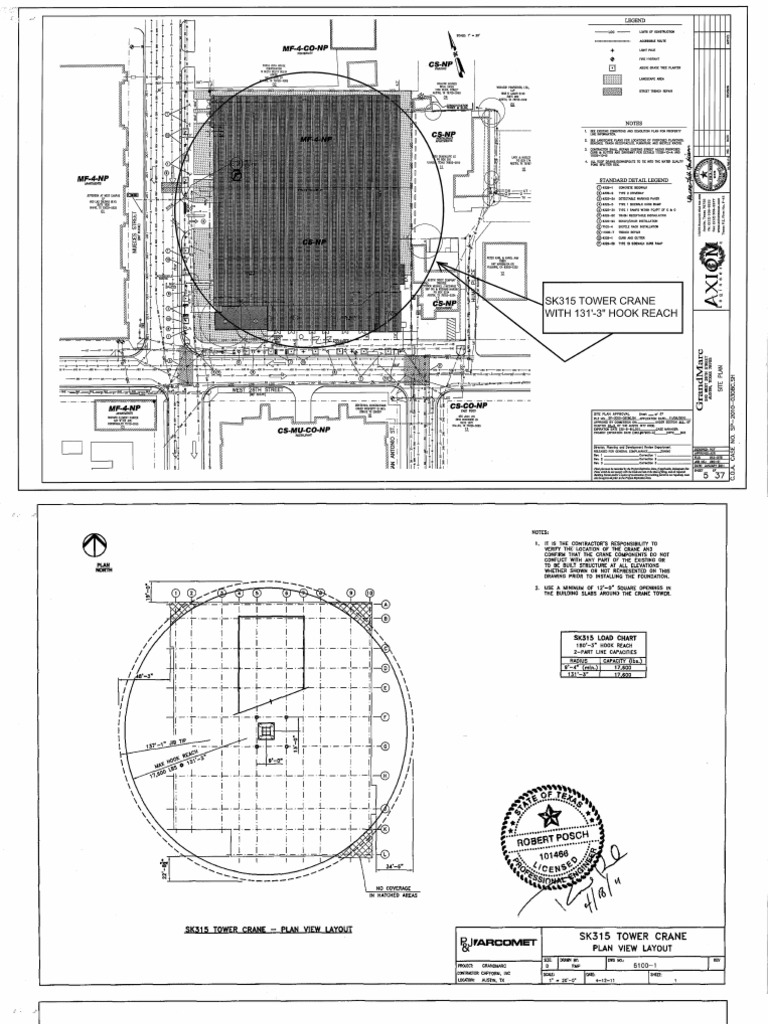 SK315 Tower Crane Plan View Layout | PDF