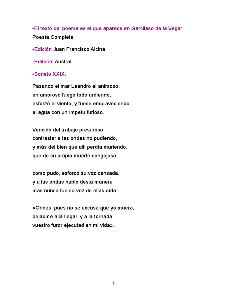 soneto 29 | Sonetos | Renacimiento