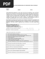 MASC - Escala de Ansiedade Infantil Correção | PDF | Ansiedade