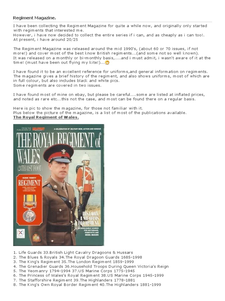 Regiment Magazine | PDF | Regiment | British Army