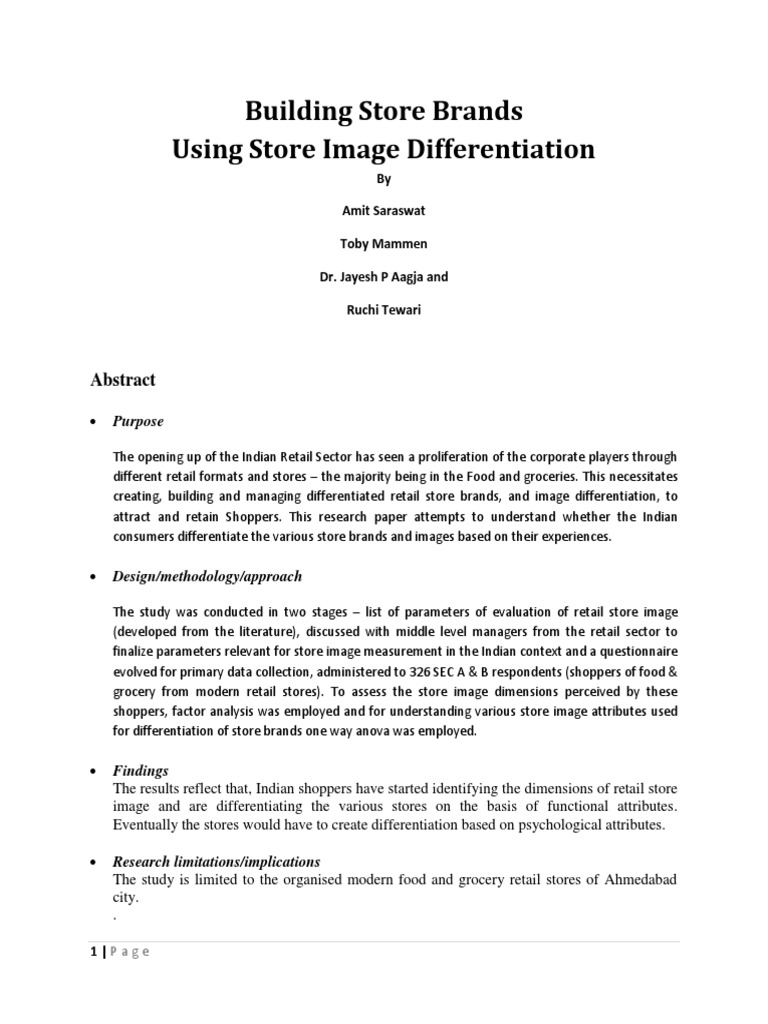 Building Store Brands Using Image Differentiation PDF | PDF | Retail ...