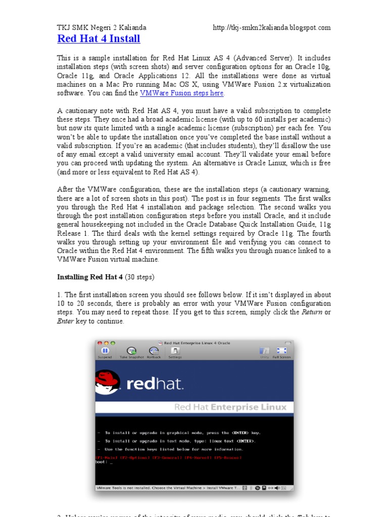 Red Hat 4 Install | PDF | Oracle Database | Ip Address