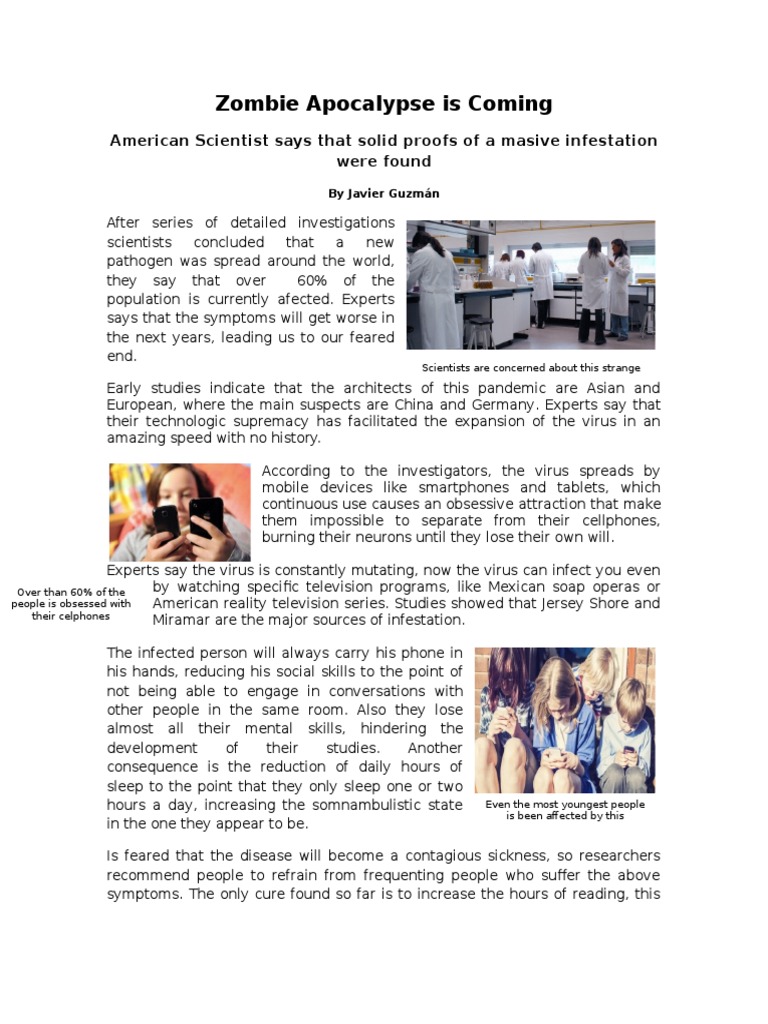 Zombie Apocalypse: Pathogen Spread | PDF | Science & Mathematics