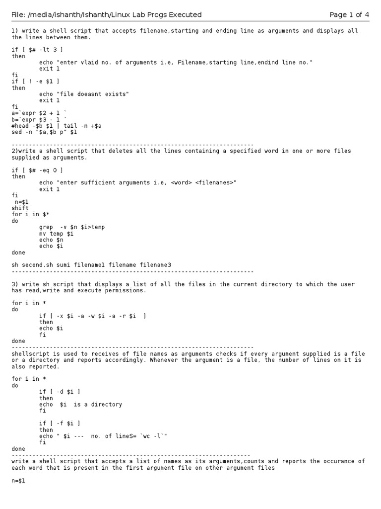 Linux Lab Progs Executed | PDF | Utility Software | Computer Programming