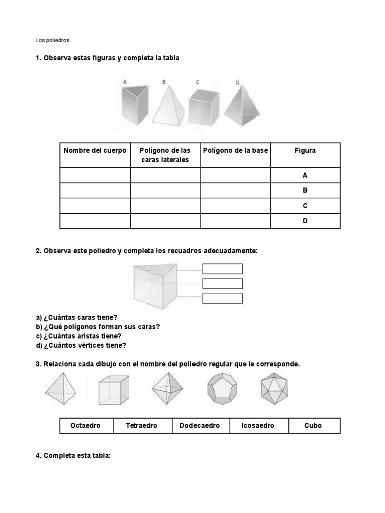 Actividades Cuerpos Geometricos | PDF | Esfera | Objetos geométricos