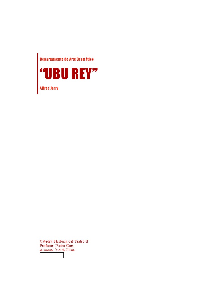 Analisis Rey Ubu | PDF | Teatro | Entretenimiento (general)