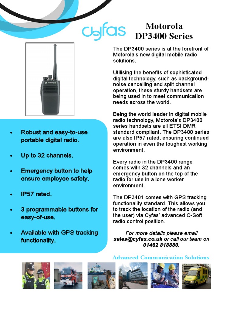 Motorola DP3400 Series Handheld Digital Radio | PDF | Personal ...