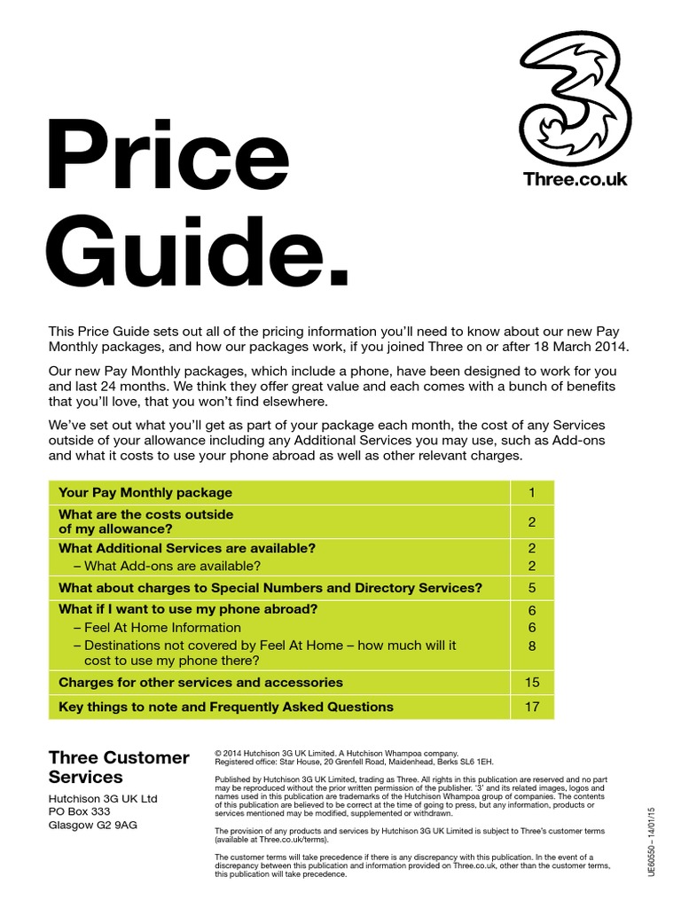 Contract Handset Price Guide | PDF | Roaming | Digital Technology