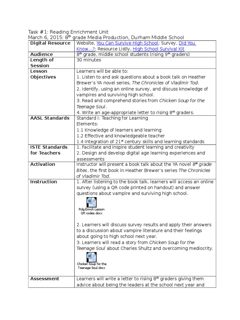 8th Grade High School Survival Unit | PDF