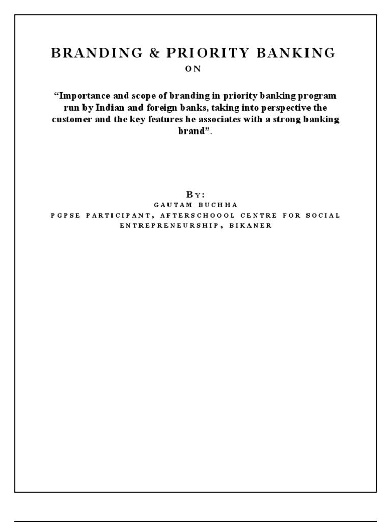 Branding & Priority Banking | PDF | Brand | Marketing
