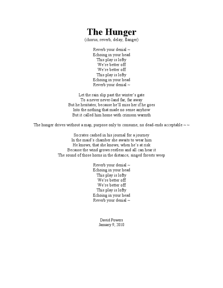 The Hunger (Poem) | PDF